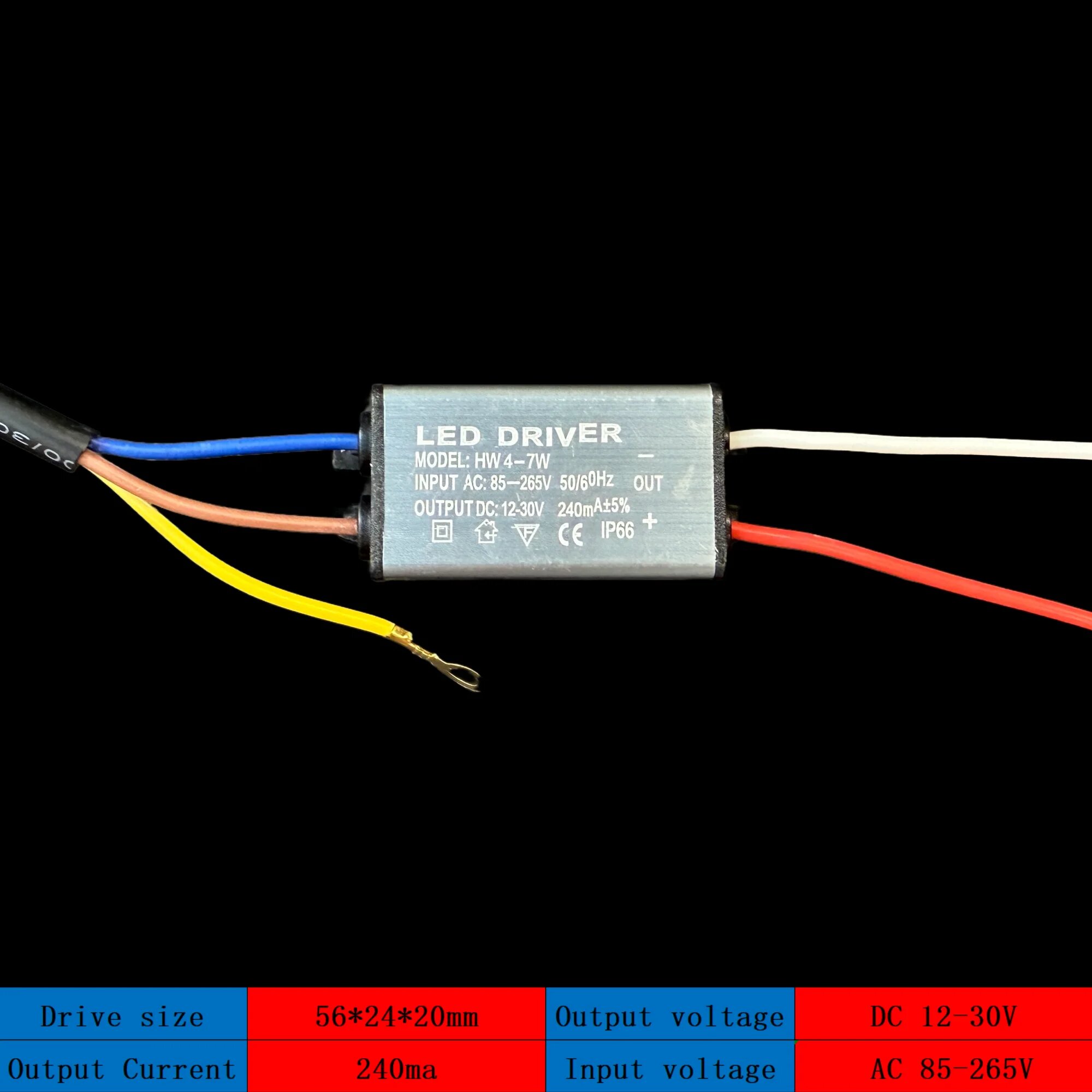 Драйвер LED 12-30V 240mA AC 85-265V, 4-7W