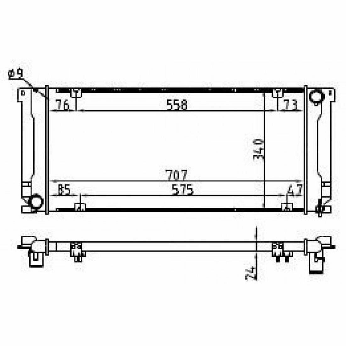 Радиатор охлаждения ГАЗель-NEXT алюминиевый 2122-1301010 A21R22-1301010 WONDERFUL (904367)