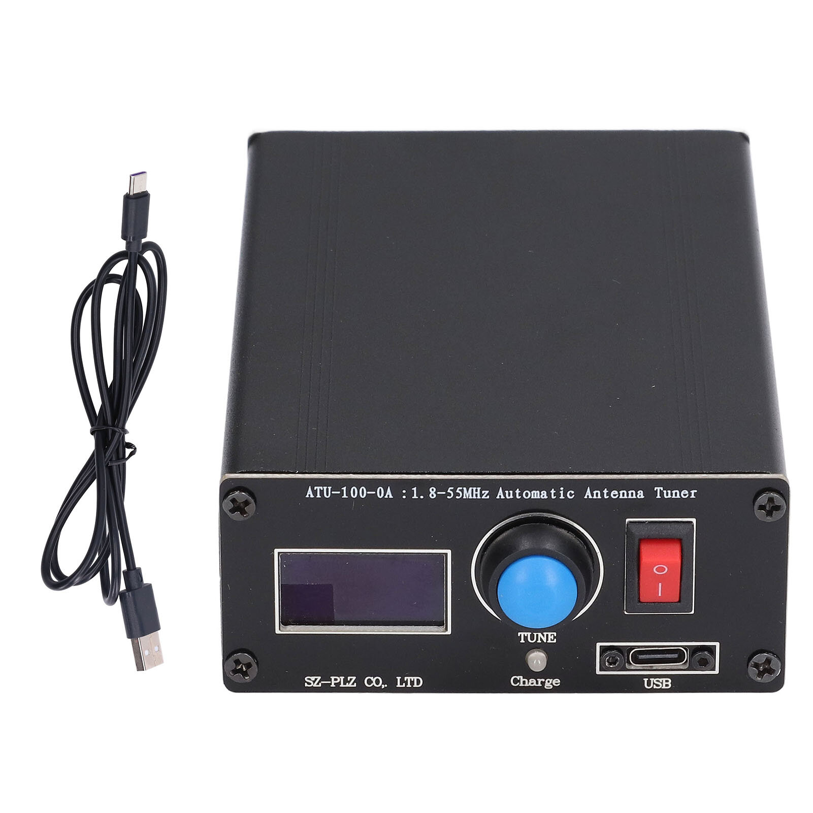 Mini Automatic Antenna Tuner 0.96in Display USB Charging Radio 1.8 55Mhz ATU 100
