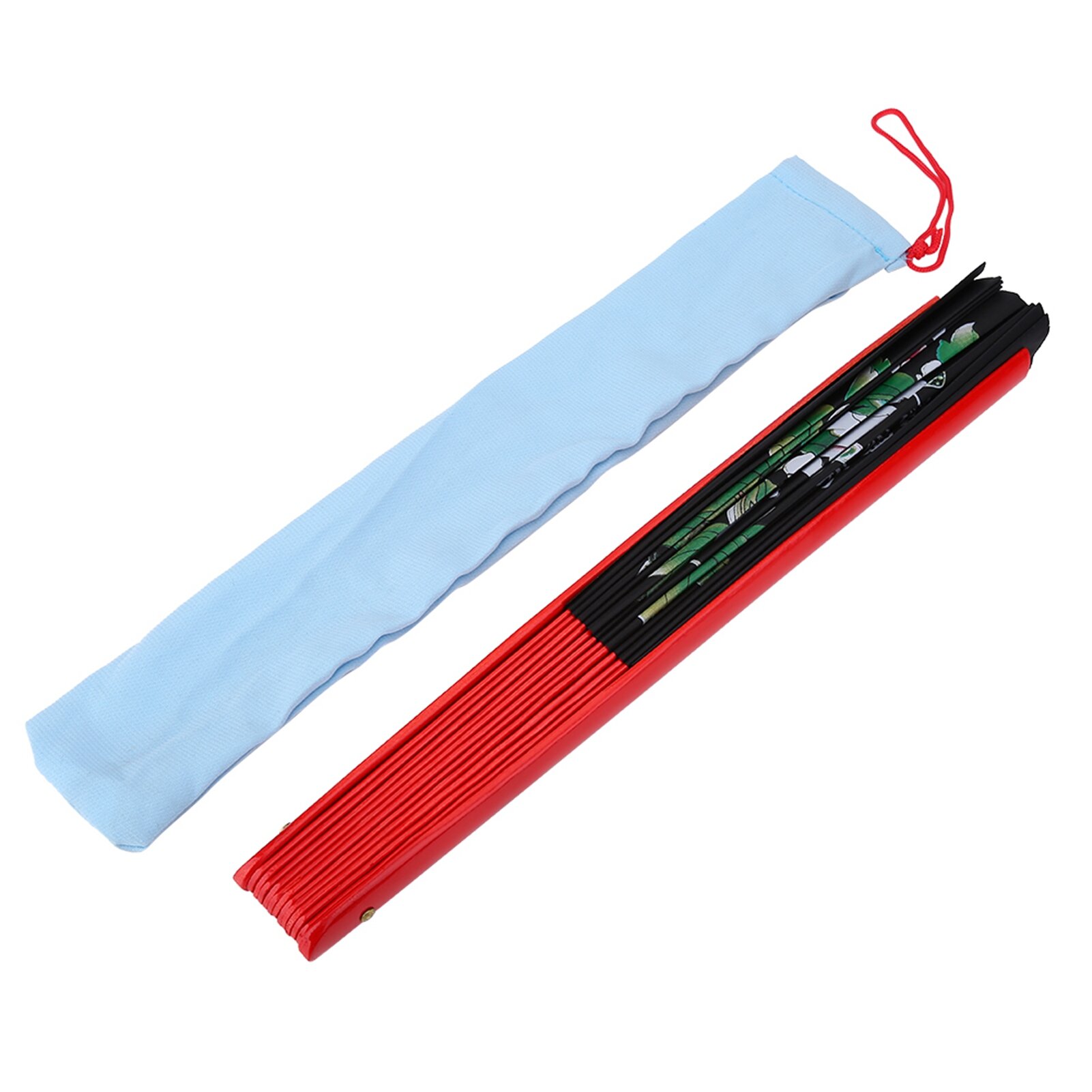 Тренировочный веер для тайцзицюань, кунг-фу, ушу, ушу (черный) для занятий боевыми искусствами с использованием бамбука и шелка.