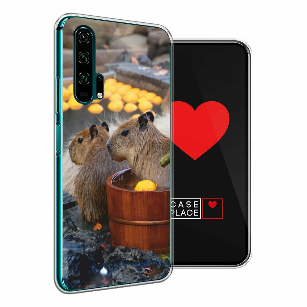 Чехол на Honor 20 Pro / Хонор 20 Про с принтом "Капибары отмокают" — фото 1