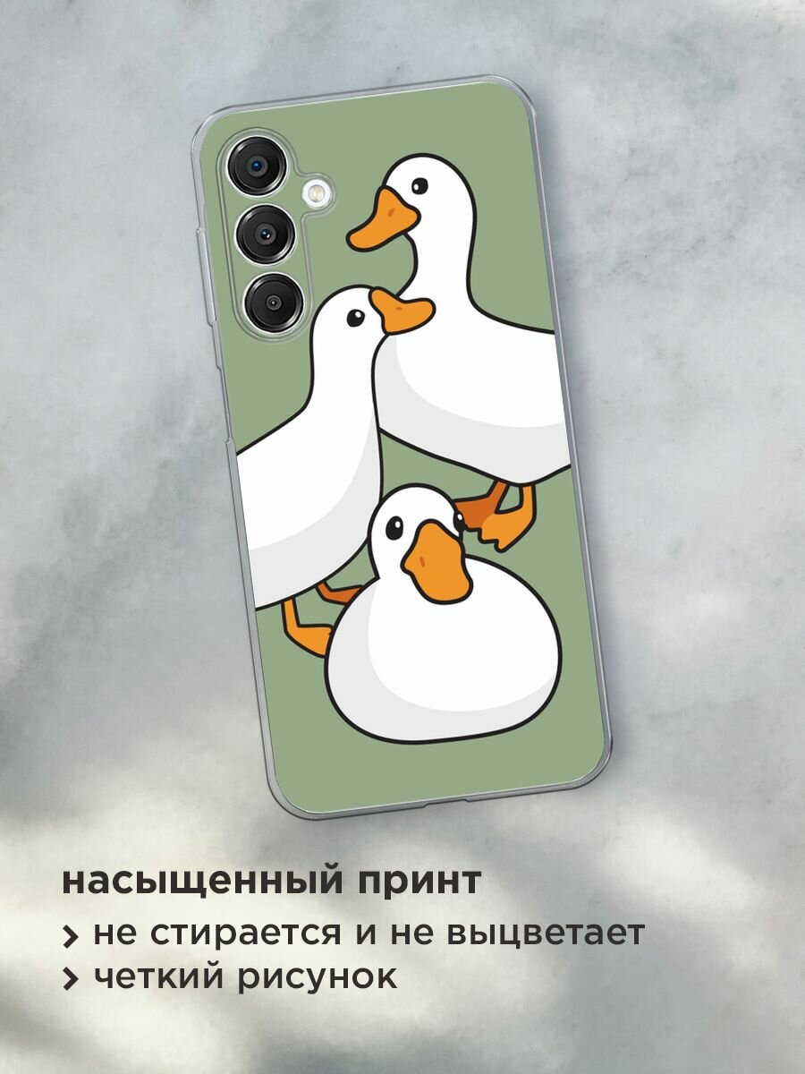 Чехол на Samsung Galaxy A16 / Самсунг А16 с принтом "Утиное трио" — фото 1