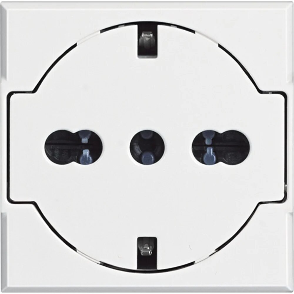 Legrand AXOLUTE. Розетка 2К+З 16А 250В, немецкого/итальянского стандартов, с плоской лицевой панелью. Цвет Белый HD4140/16F