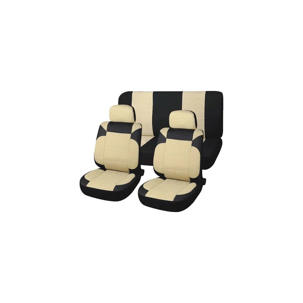 SKYWAY Чехлы сиденья Prestige-4 экокожа 11 предм. черно/бежевый S01301014