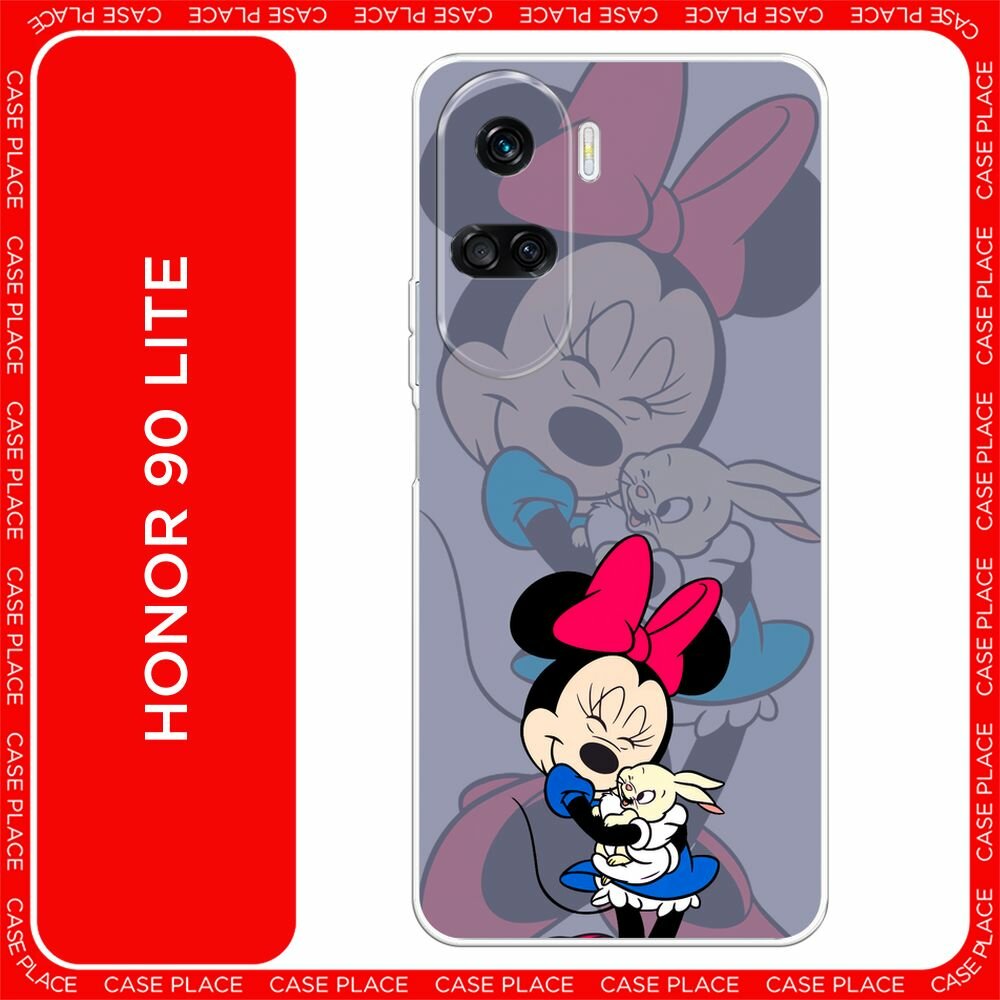 Чехол на Honor 90 Lite / Хонор 90 Лайт с принтом "Минни с кроликом"