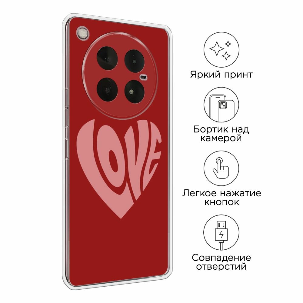Чехол на Infinix Zero 40 4G / Инфиникс Зеро 40 4G с принтом "Love heart 1 - 14 февраля" — фото 1