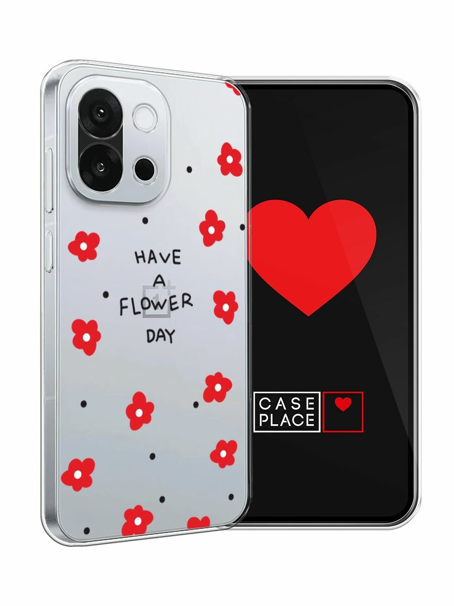 Чехол на OnePlus 13T / Ван Плас 13Т с принтом "Have a flower day 2", прозрачный — фото 1