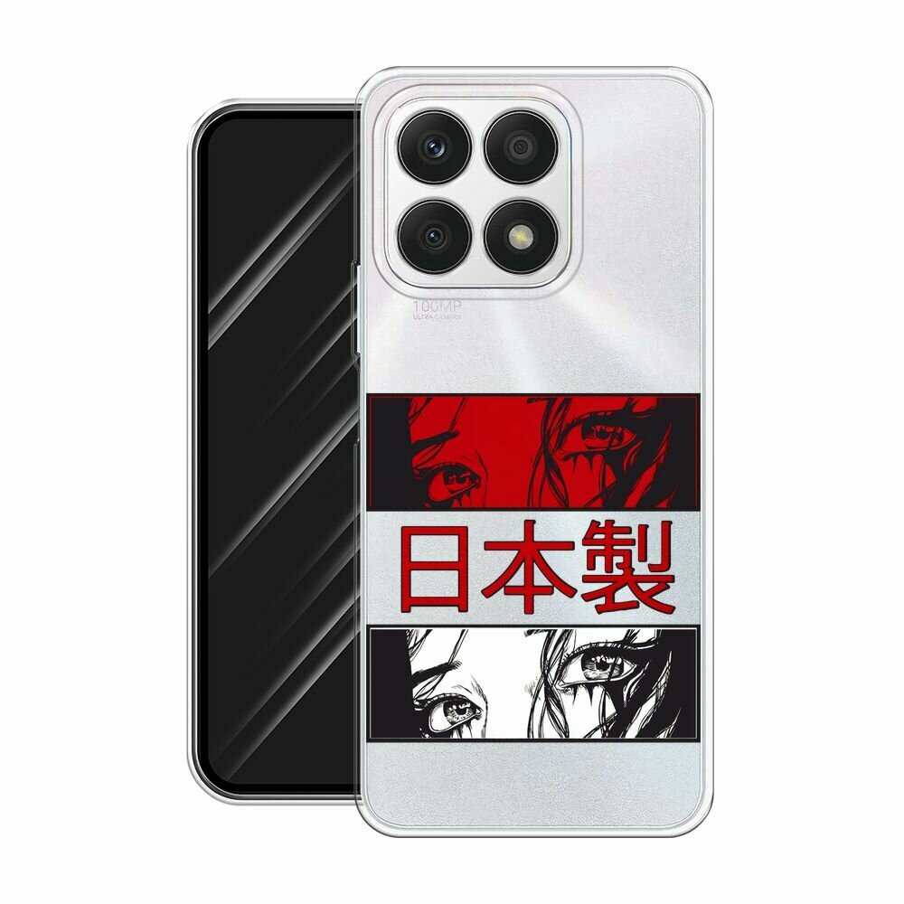 Чехол на Honor X8A / Хонор X8A с принтом "Аниме глаза манга", прозрачный — фото 1