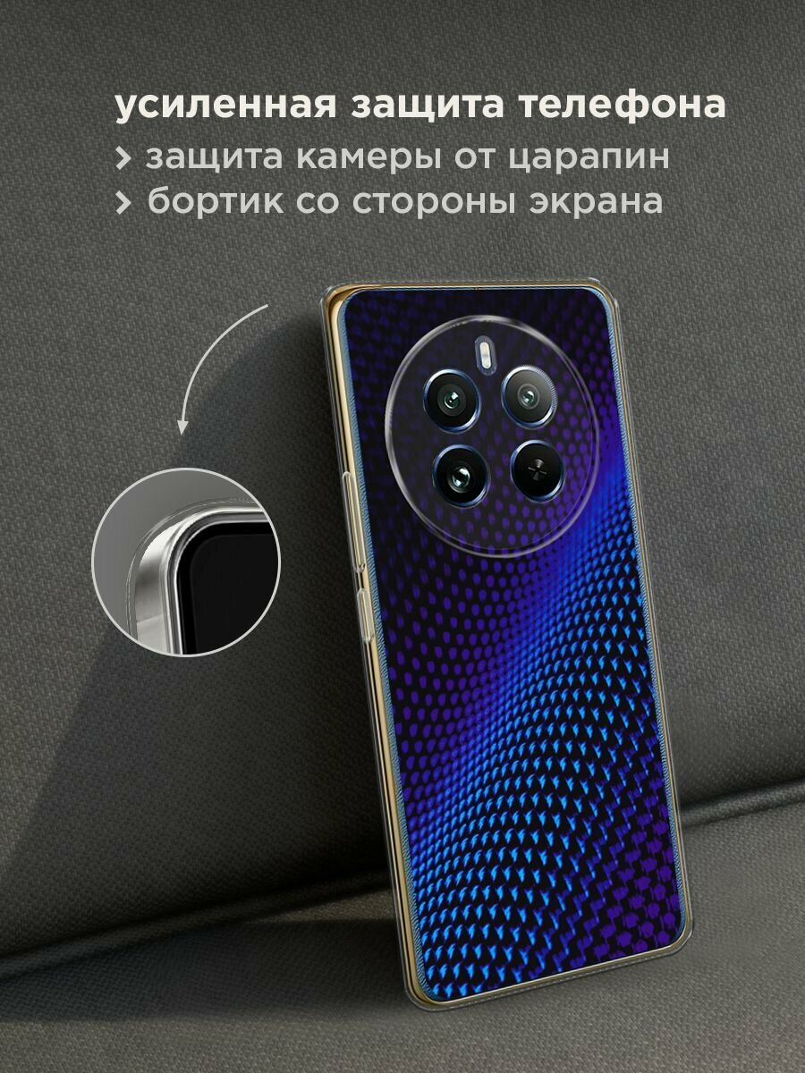 Чехол на Realme 12 Pro / Реалми 12 Про с принтом "Синий карбон" — фото 1