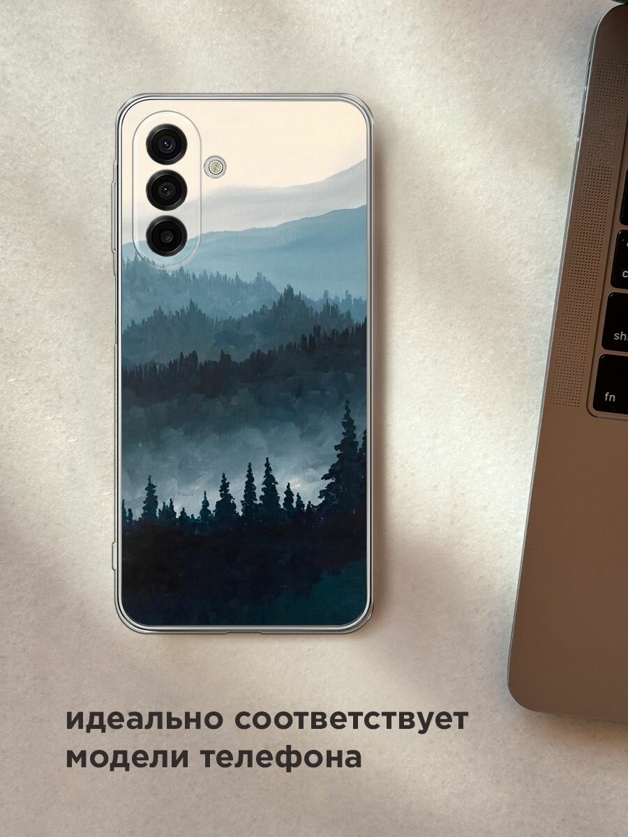 Чехол на Samsung Galaxy A17 / Самсунг А17 с принтом "Туманные горы" — фото 1