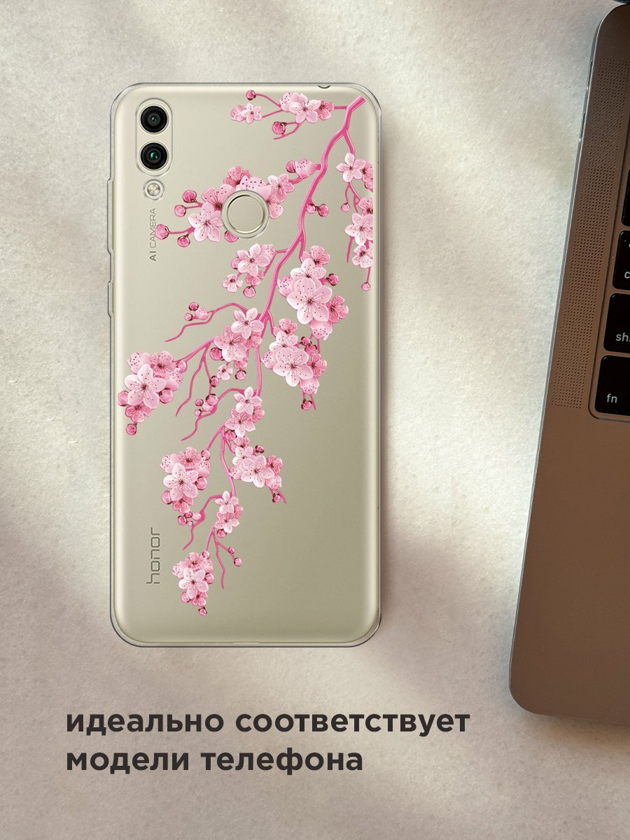 Чехол на Honor 8C / Хонор 8С с принтом "Ветка сакуры 2" — фото 1