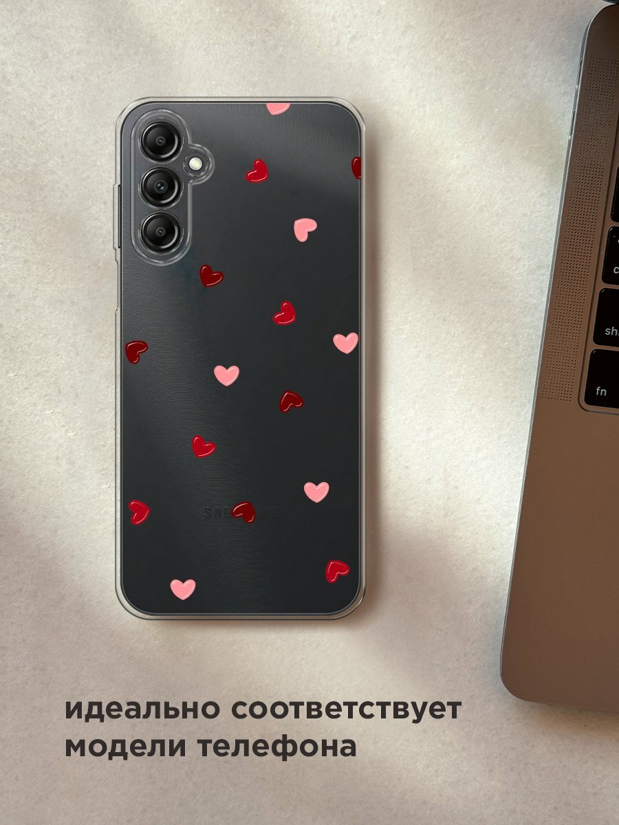 Чехол на Samsung Galaxy A15 / Самсунг А15 с принтом "Бордовые сердечки 2" — фото 1