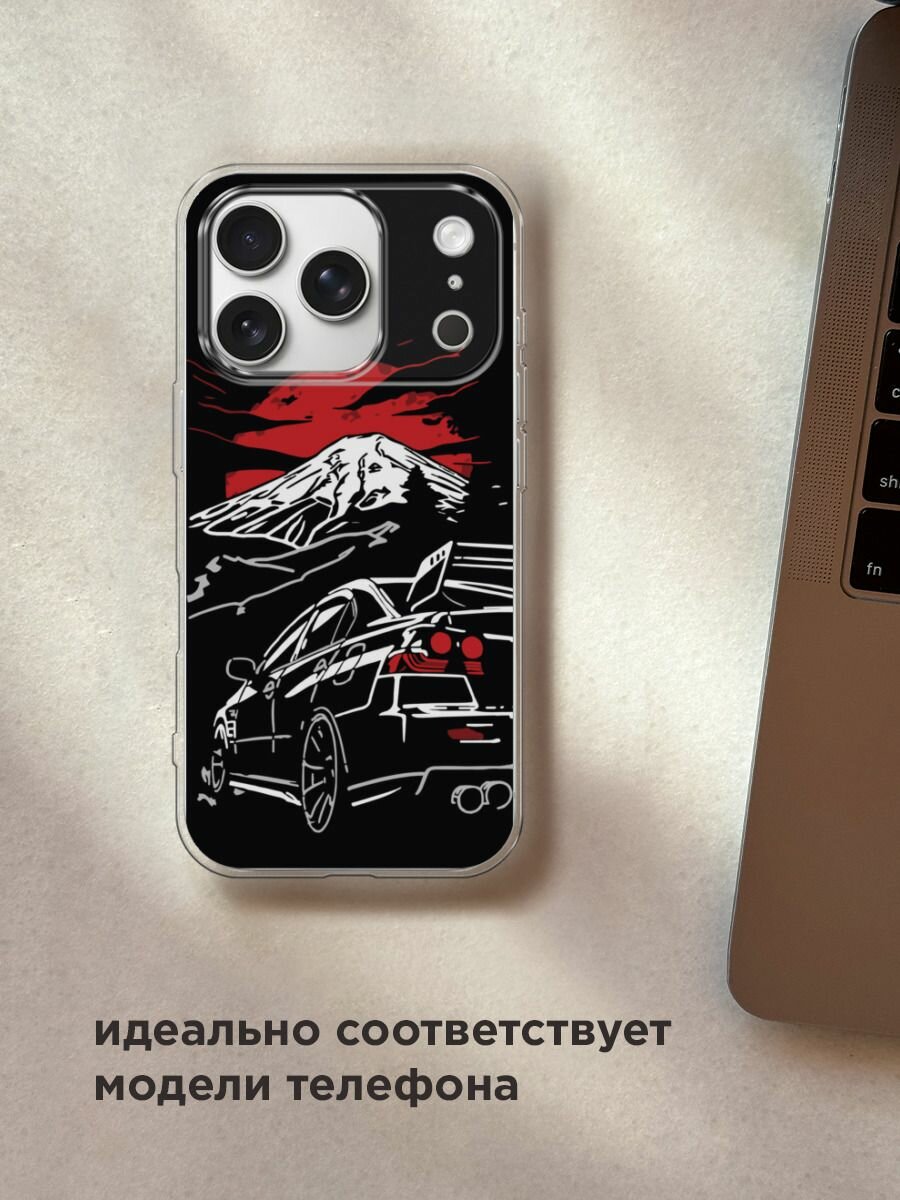 Чехол на Apple iPhone 17 Pro / Айфон 17 Про с принтом "Машина в горах JDM" — фото 1