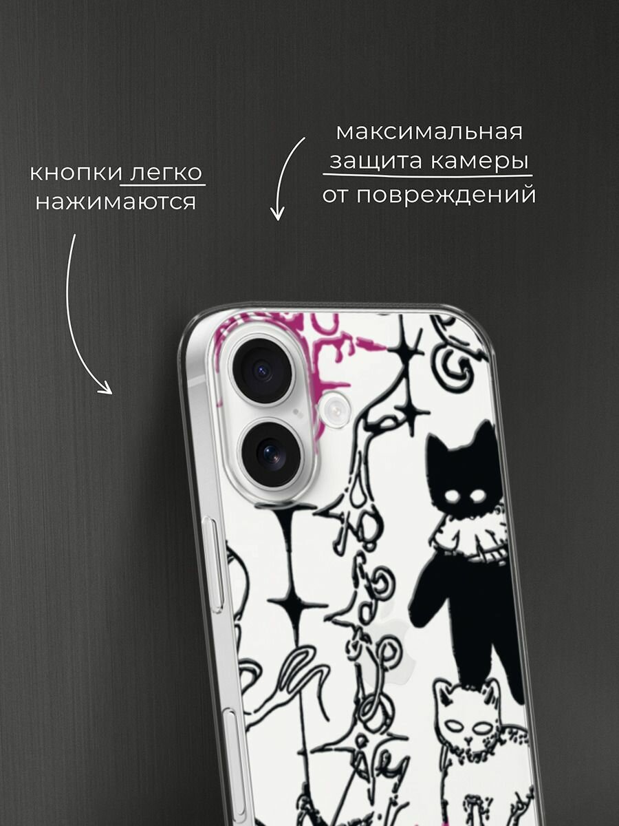 Чехол на Apple iPhone 17 / Айфон 17 с принтом "Готические котики" — фото 1