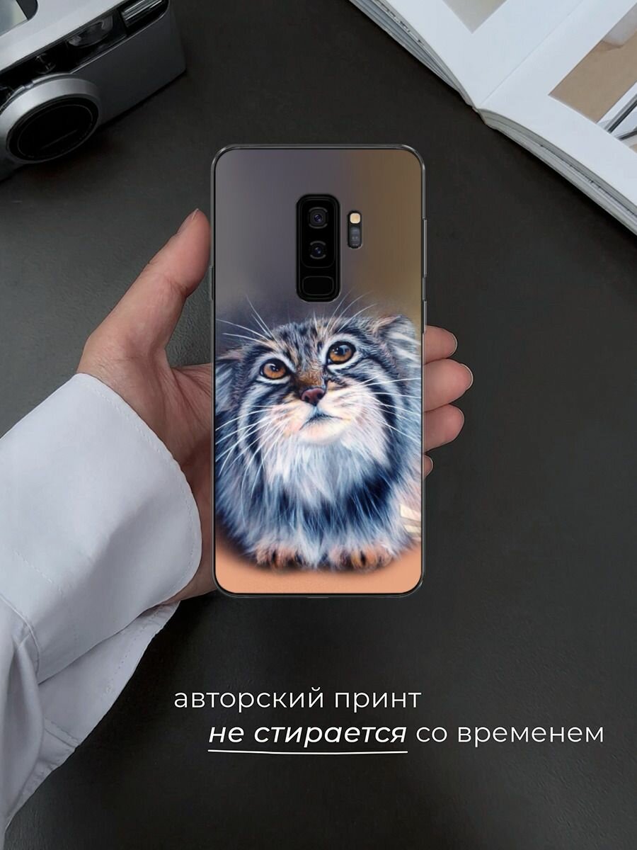 Чехол на Samsung Galaxy S9 + / Самсунг Галакси С9 Плюс с принтом "Кот манул 2" — фото 1