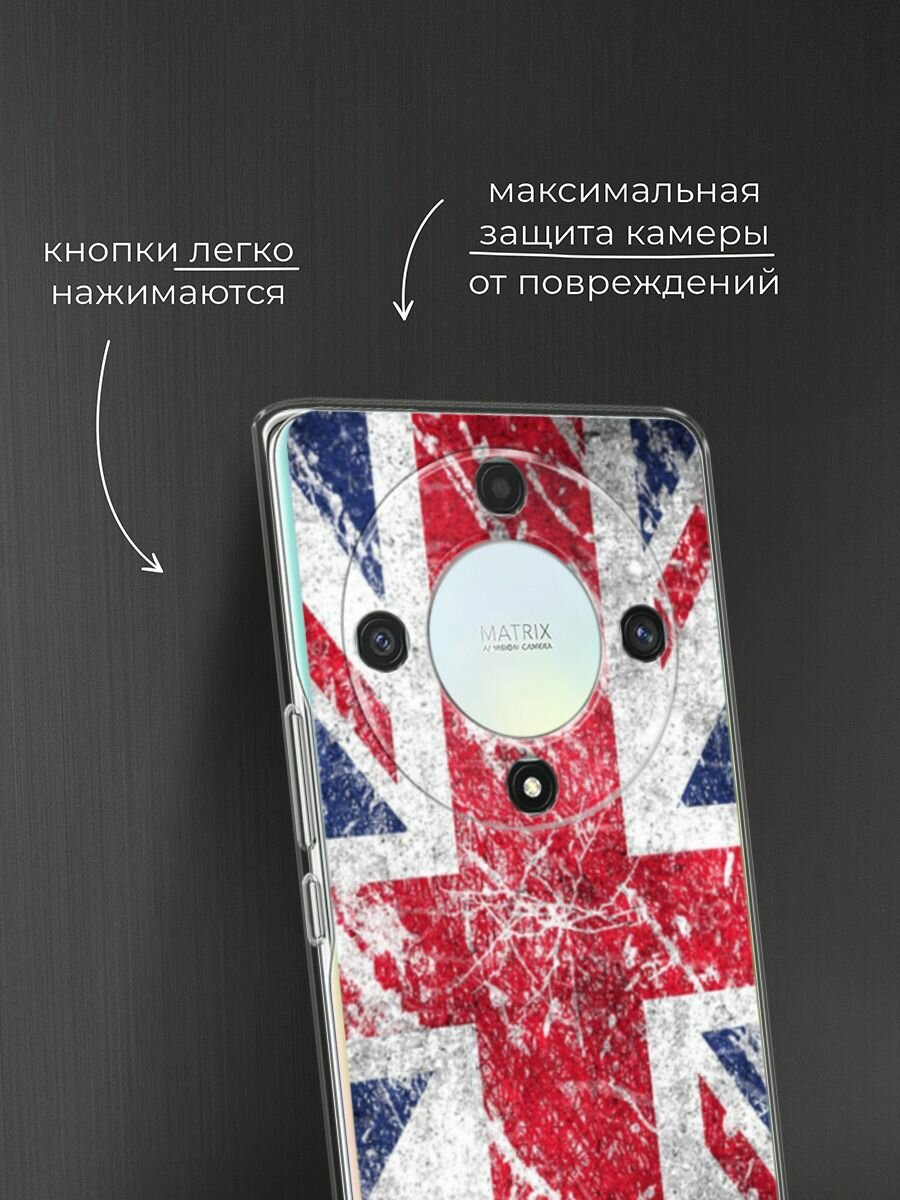 Силиконовый чехол на Honor X9A / Хонор X9A с принтом "Флаг британский" — фото 1