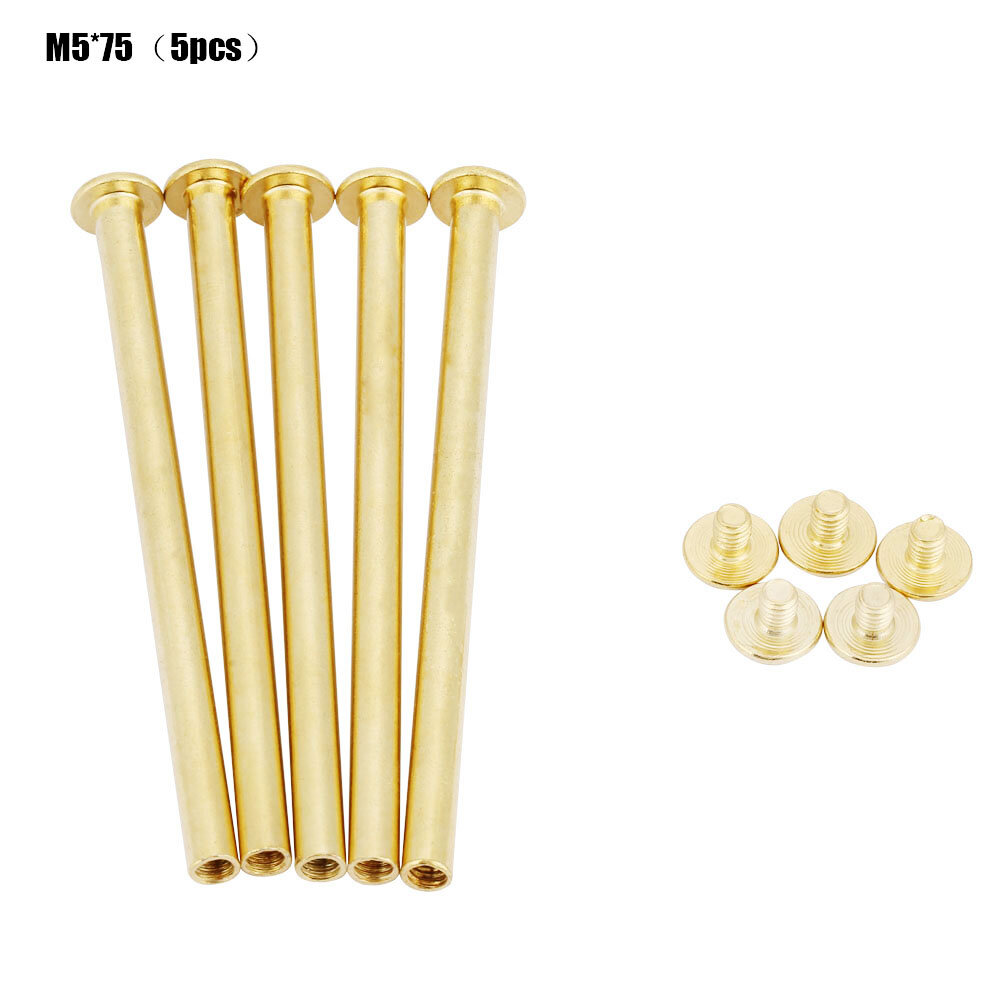 5 шт. Плоские заклепки M5 для книг и альбомов, набор винтов для рукоделия и творчества (M5*75)