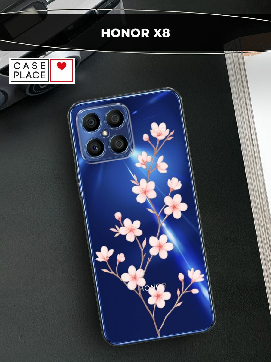 Чехол на Honor X8 / Хуавей X8 с принтом "Веточка сакуры 2"