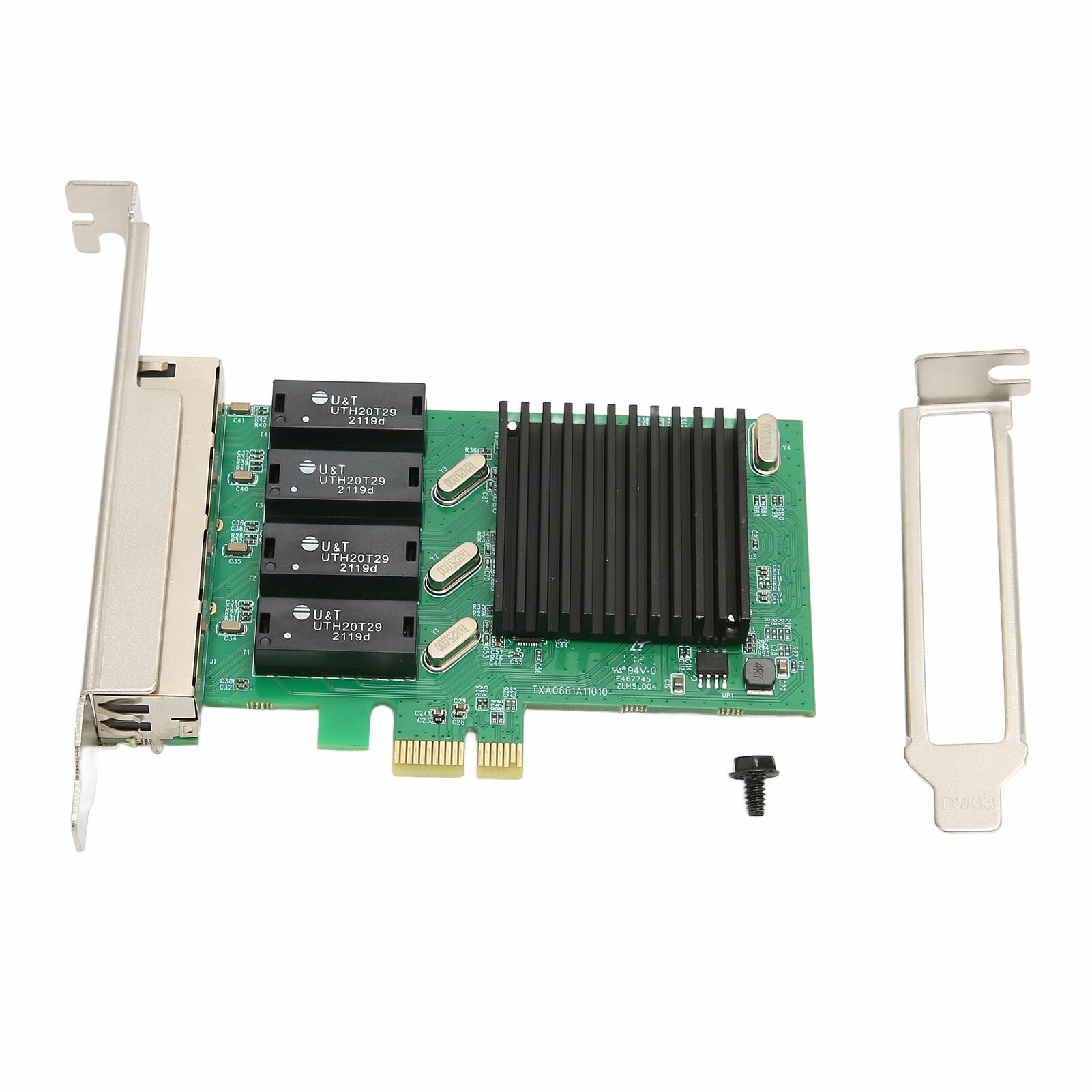 Сетевая карта PCI-E, 4xRJ45, для Windows/Linux/VMware