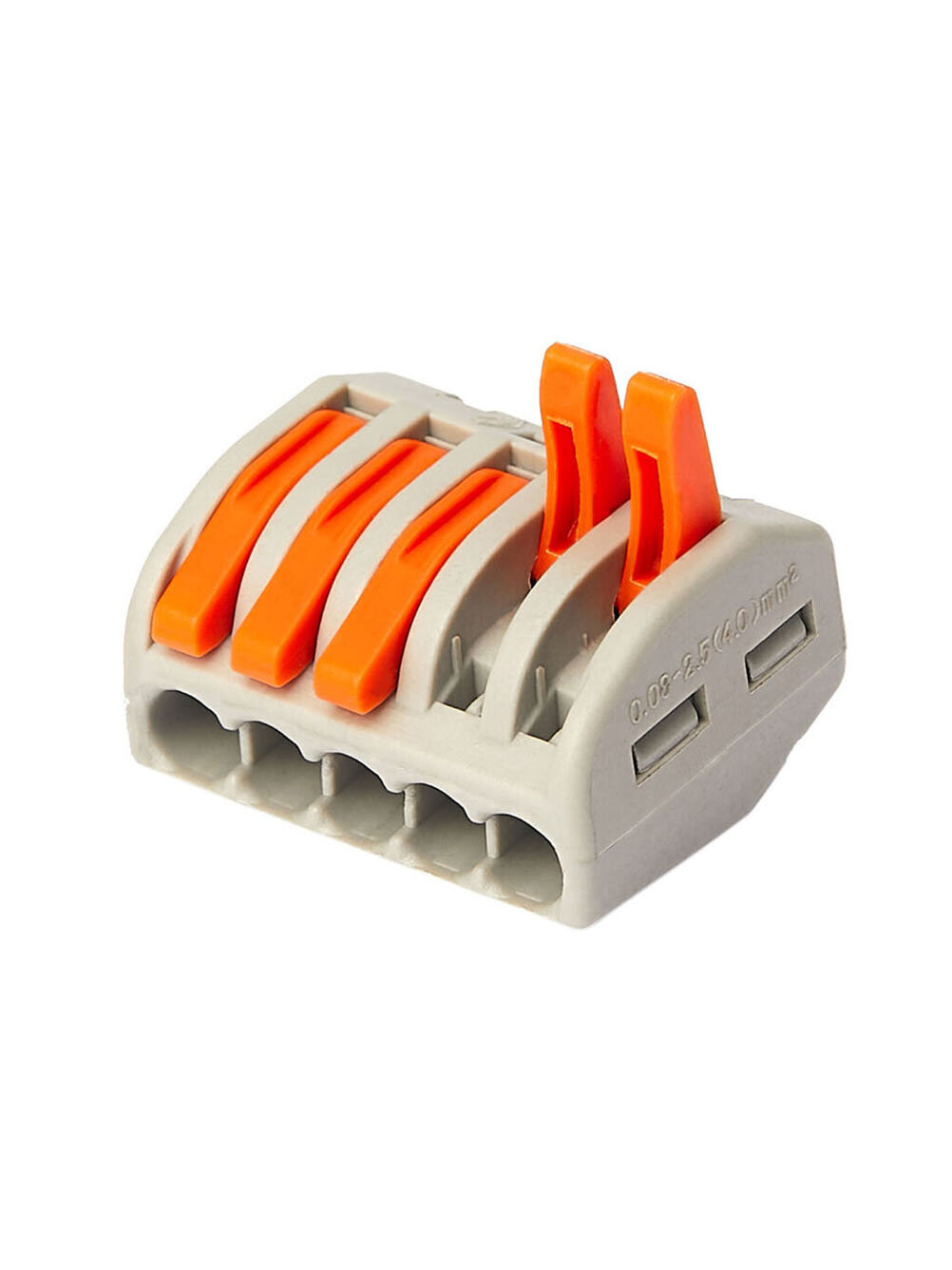 Клемма на 5 проводов 222-415 0,08-(2,5)4 кв. мм с рычажками без пасты (5 шт.)