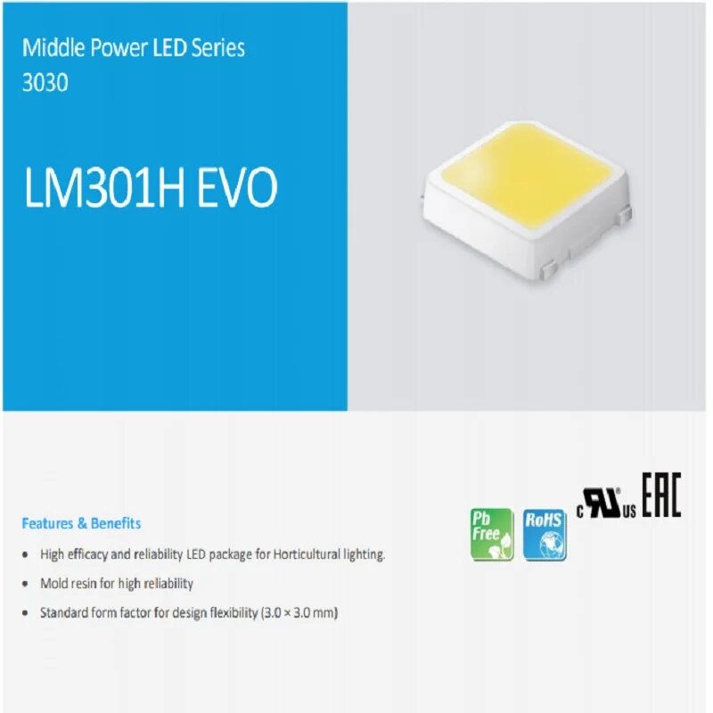 Светодиоды KsGrowl LM301B LM301H EVO, 6500K, LM301H EVO