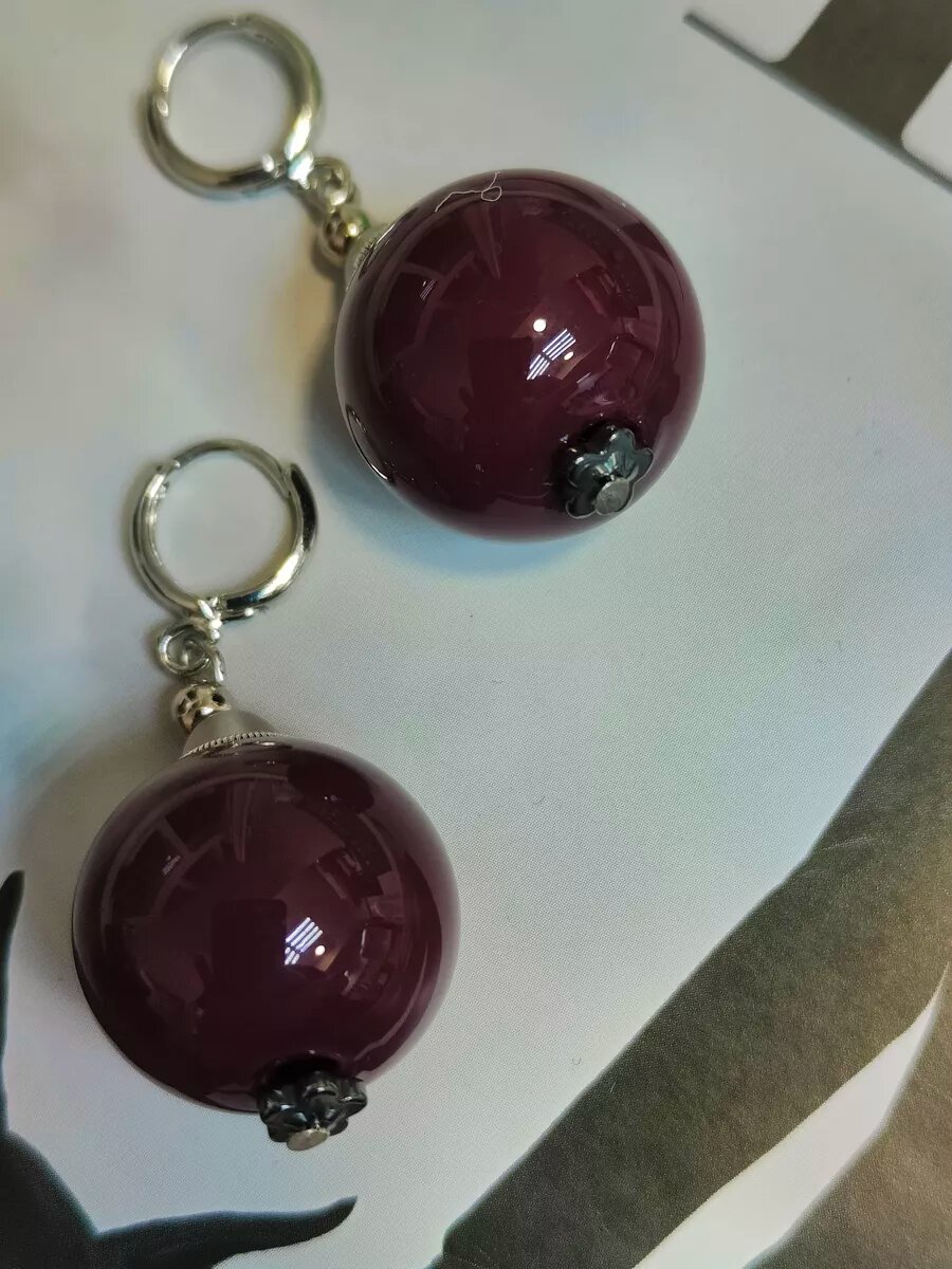 Серьги, муранское стекло, стекло