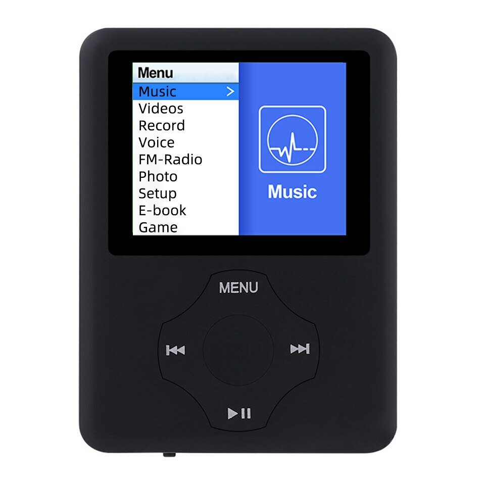 MP4 Player MP3/MP4 Mini 1.8 inch LCD Display Video Movie MP3 Music Player FM Radio 8GB/16GB/32GB Black/Grey/Blue 128*160 TFT USB 2.0 3.5mm 500mAh 40g 73*54*8mm BMP JPG MP3 AVI TXT MC recording button 24 languages