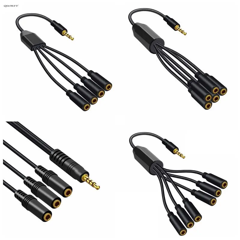 Аудиоразветвитель 3,5 мм, 3/4 полюсов, 3 разъема «гнездо-штырь», от 1 до 2, 3, 4, 5, адаптер Aux-кабеля для iPhone, Samsung, MP3-плеера, наушников, 30 см