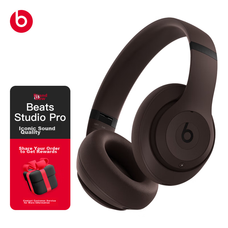 Наушники Beats Studio Pro беспроводные вставные с активным шумоподавлением глубокая кофейная цвет совместимость с
