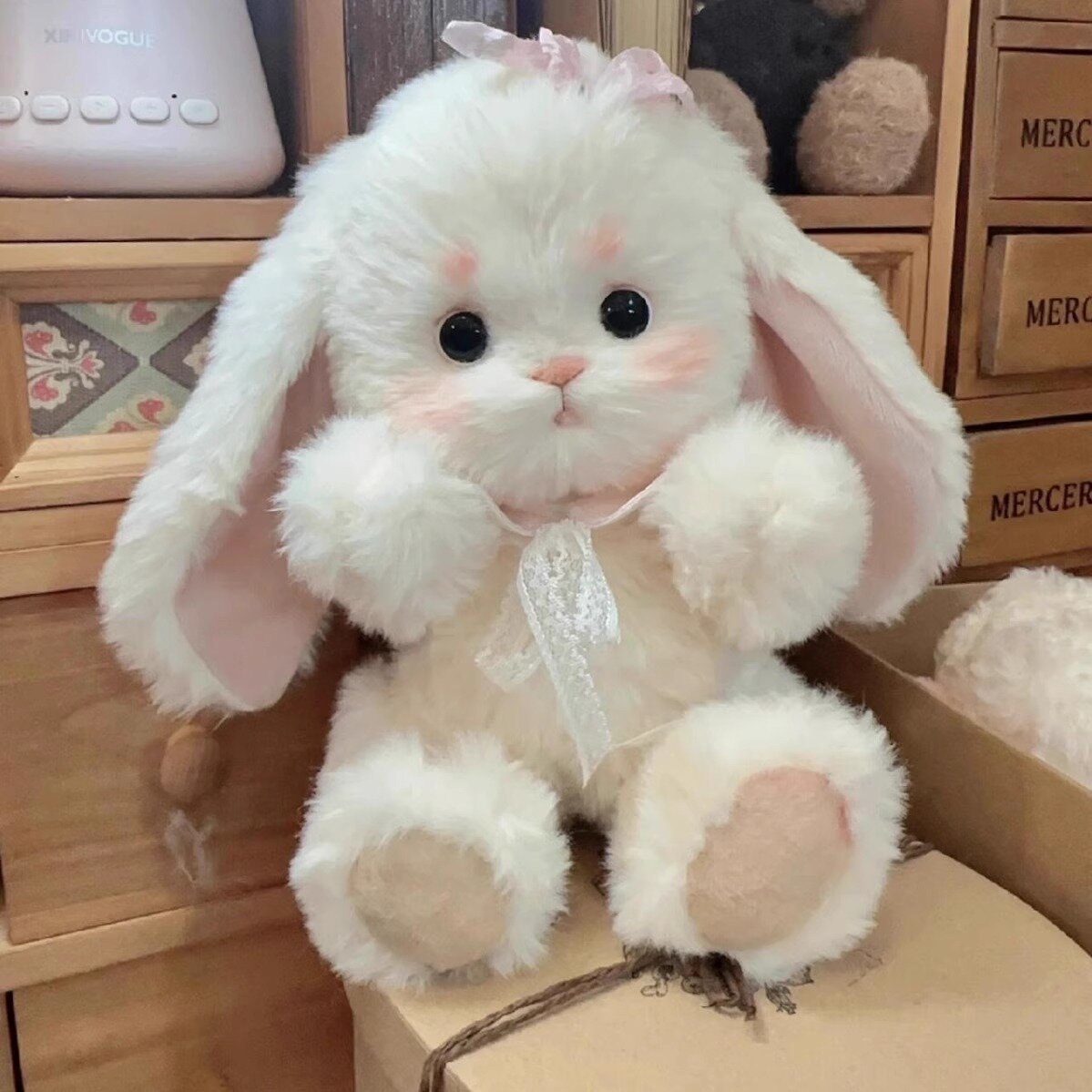 Материальный пакет для создания куклы- кролика Lillian ear drop rabbit rabbit Diy handmade original homemade joint doll, тканевая кукла, подарок (Lillian Material Package Recorder, 28см)