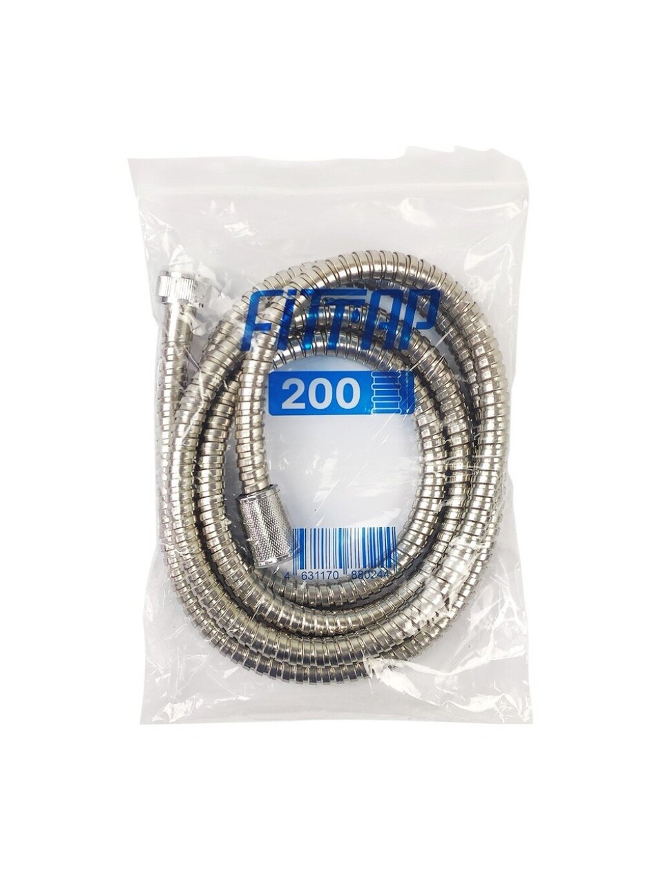 Шланг для душа, ПВХ, 2 м, полосатый, серый, Fittap