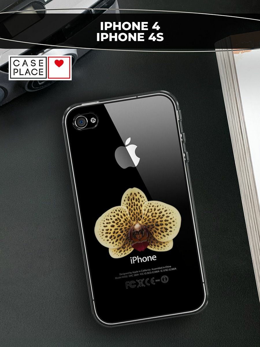 Чехол на Apple iPhone 4/4S / Айфон 4/4S с принтом Желтая орхидея