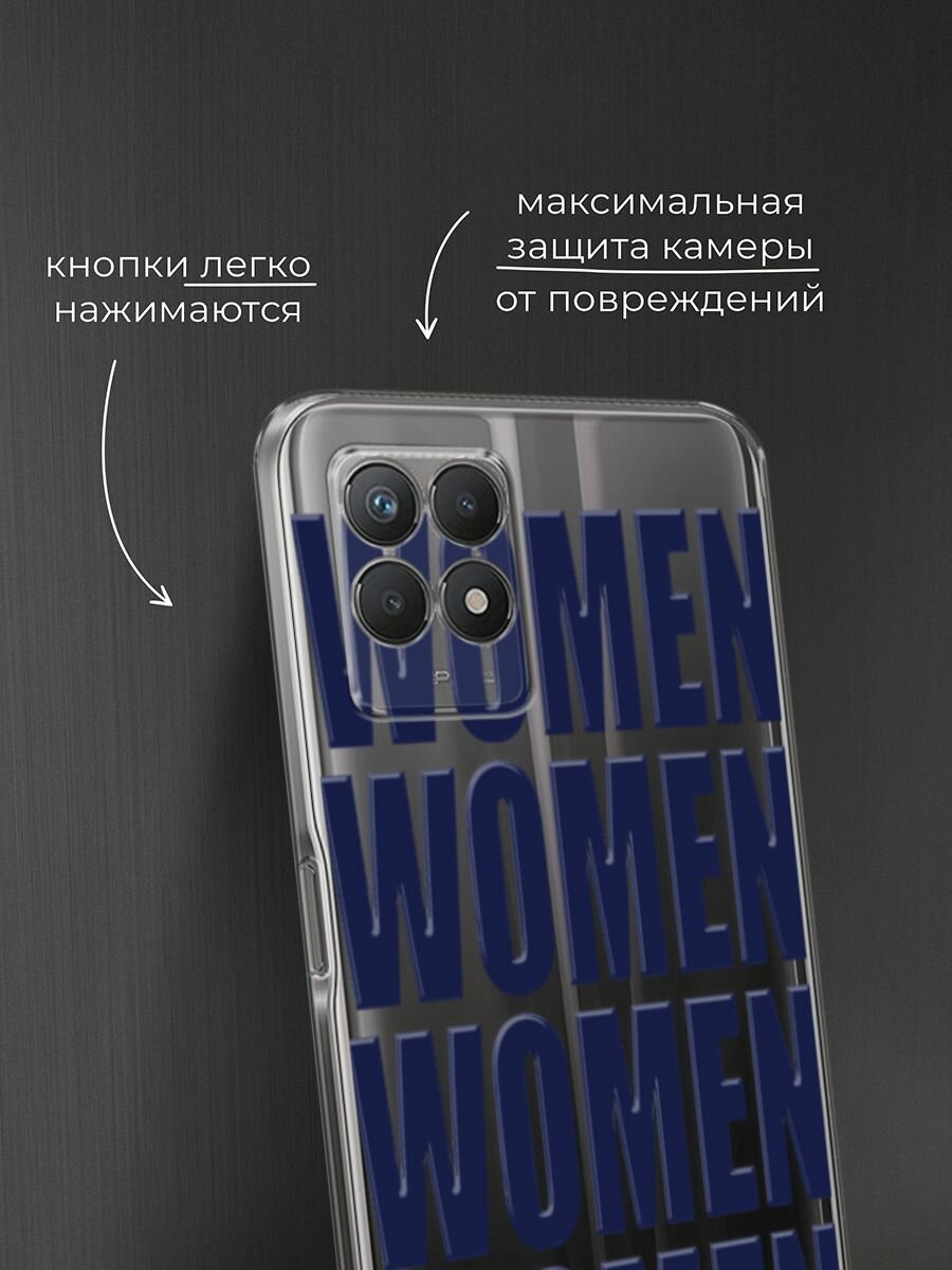 Силиконовый чехол на Realme 8i / Реалми 8i с принтом Woman blue — фото 1