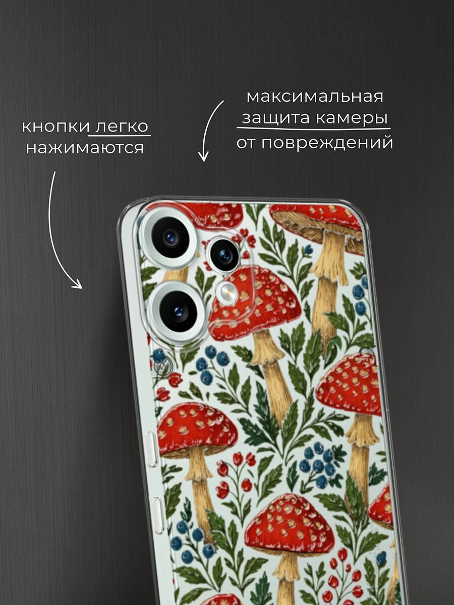 Силиконовый чехол на CMF Phone 2 Pro / CMF Фон 2 Про с принтом Мухоморы — фото 1