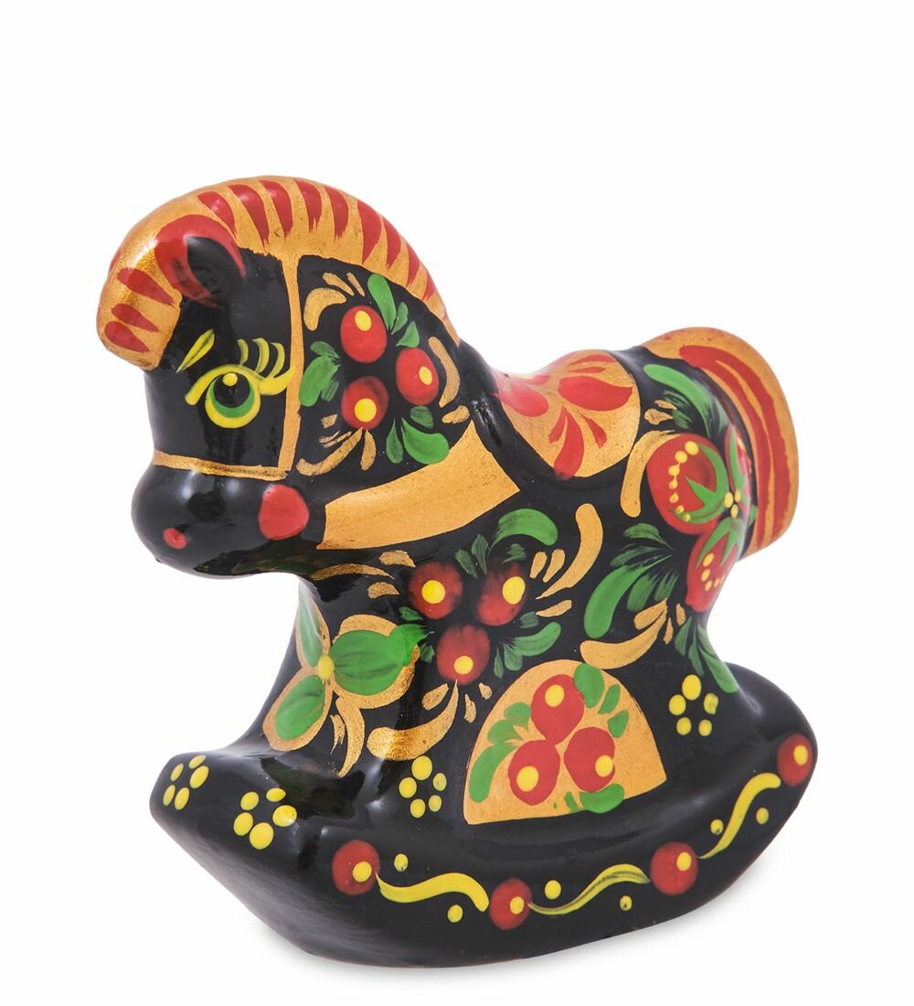 Фигурка "Лошадка-Качалка" хохлома (Гжельский фарфор)