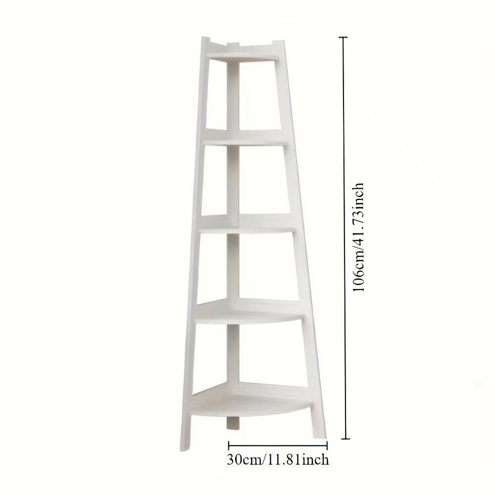 Стеллаж угловой "Nordic", для книг и растений, PVC, белый, 106x30см