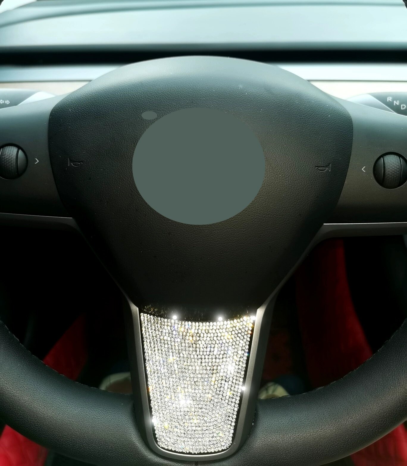 Диамантовые наклейки для нижней части руля Tesla Model 3/Y для украшения автомобиля