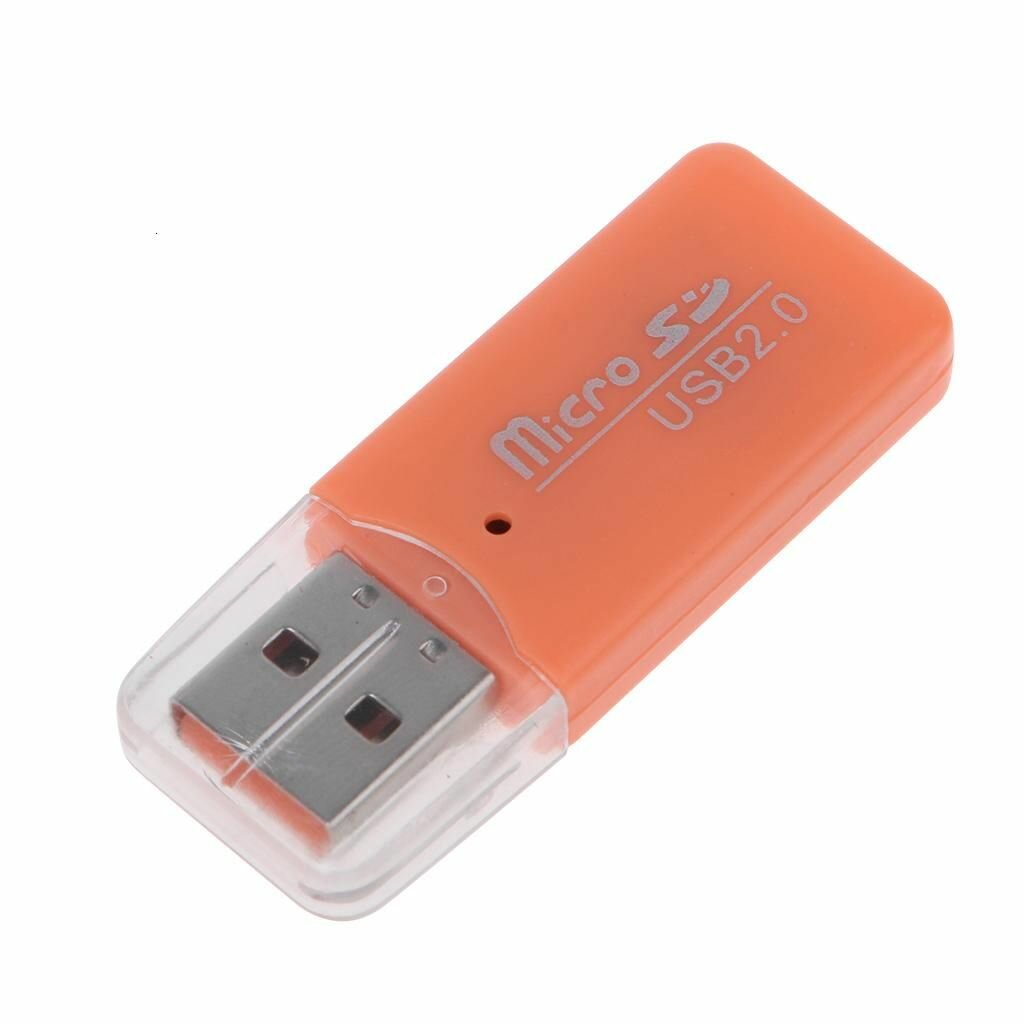 Микро USB 2.0 кардридер для SD/TF карт, Оранжевый