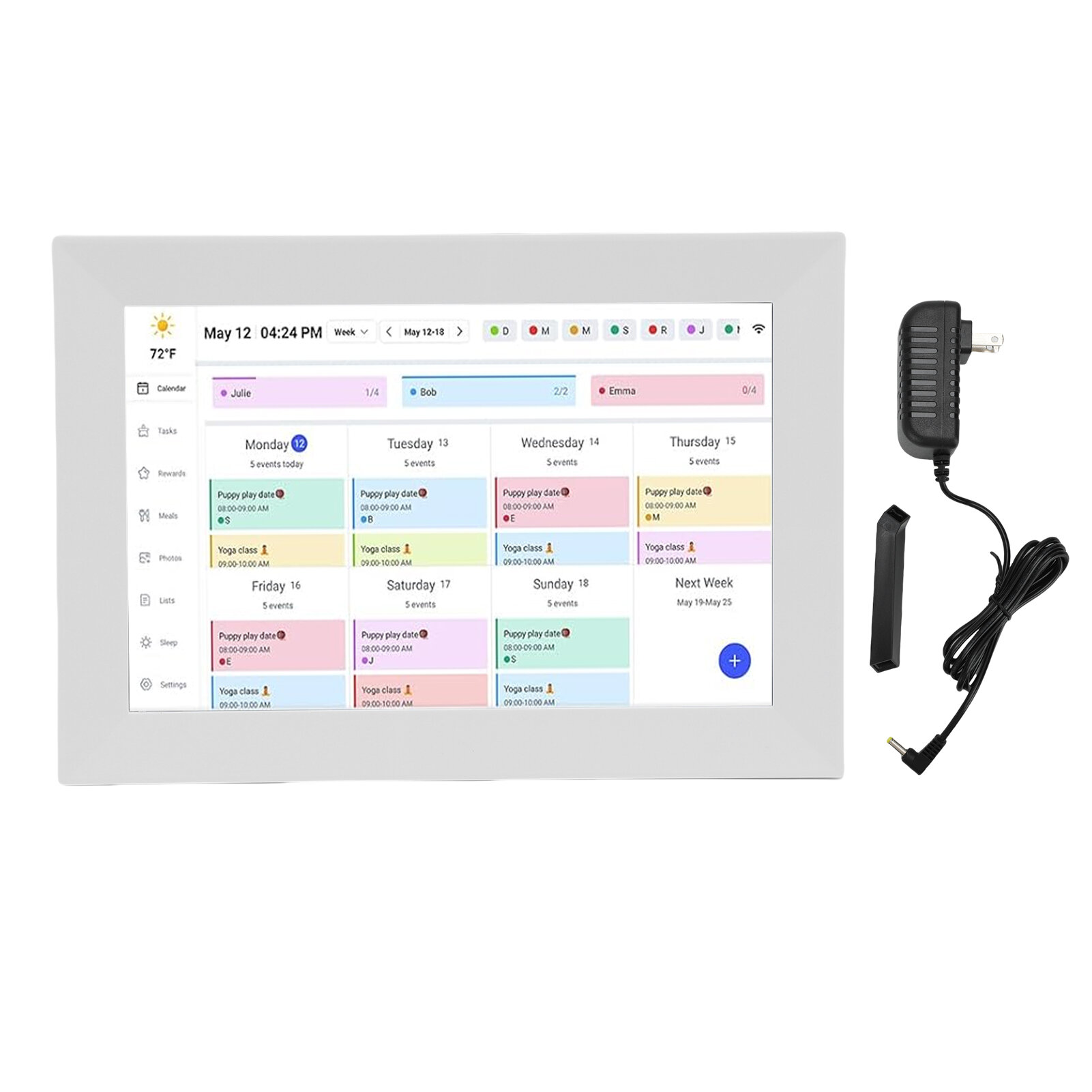 10,1-дюймовый цифровой календарь с Wi-Fi, 1080P HD, интерактивный сенсорный экран, настенный планировщик, поддержка приложений, 32 ГБ памяти для семейных расписаний, вилка стандарта США