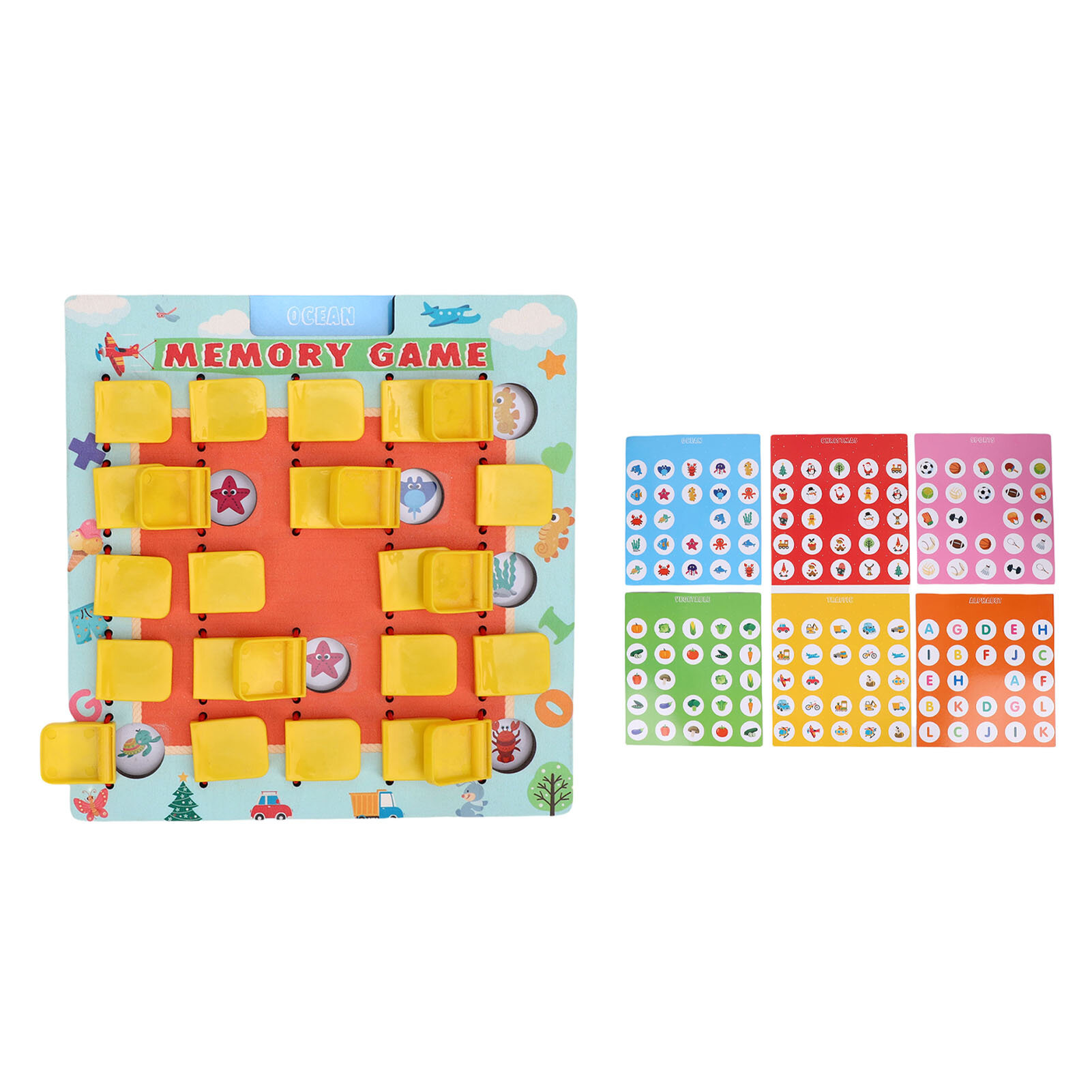 Игра на сопоставление образов «Переверни и выиграй» — двусторонняя деревянная настольная игра, игрушки для автомобиля, самолета, кемпинга и путешествий.