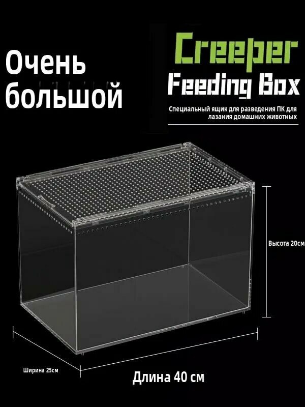 Акриловый террариум для рептилий и насекомых 40x25x20 см.