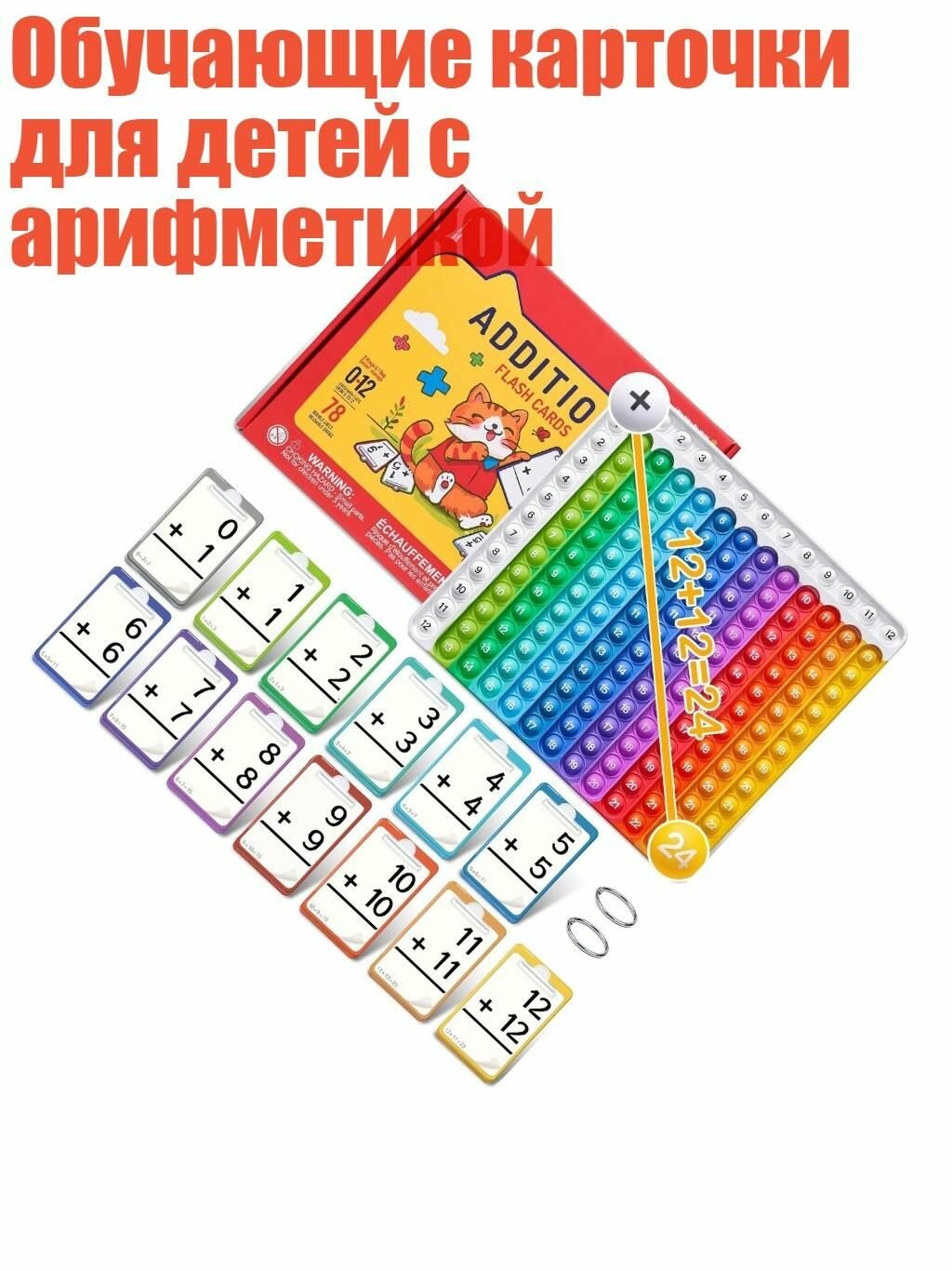 Обучающие карточки для детей с арифметикой, Сложение вычитание