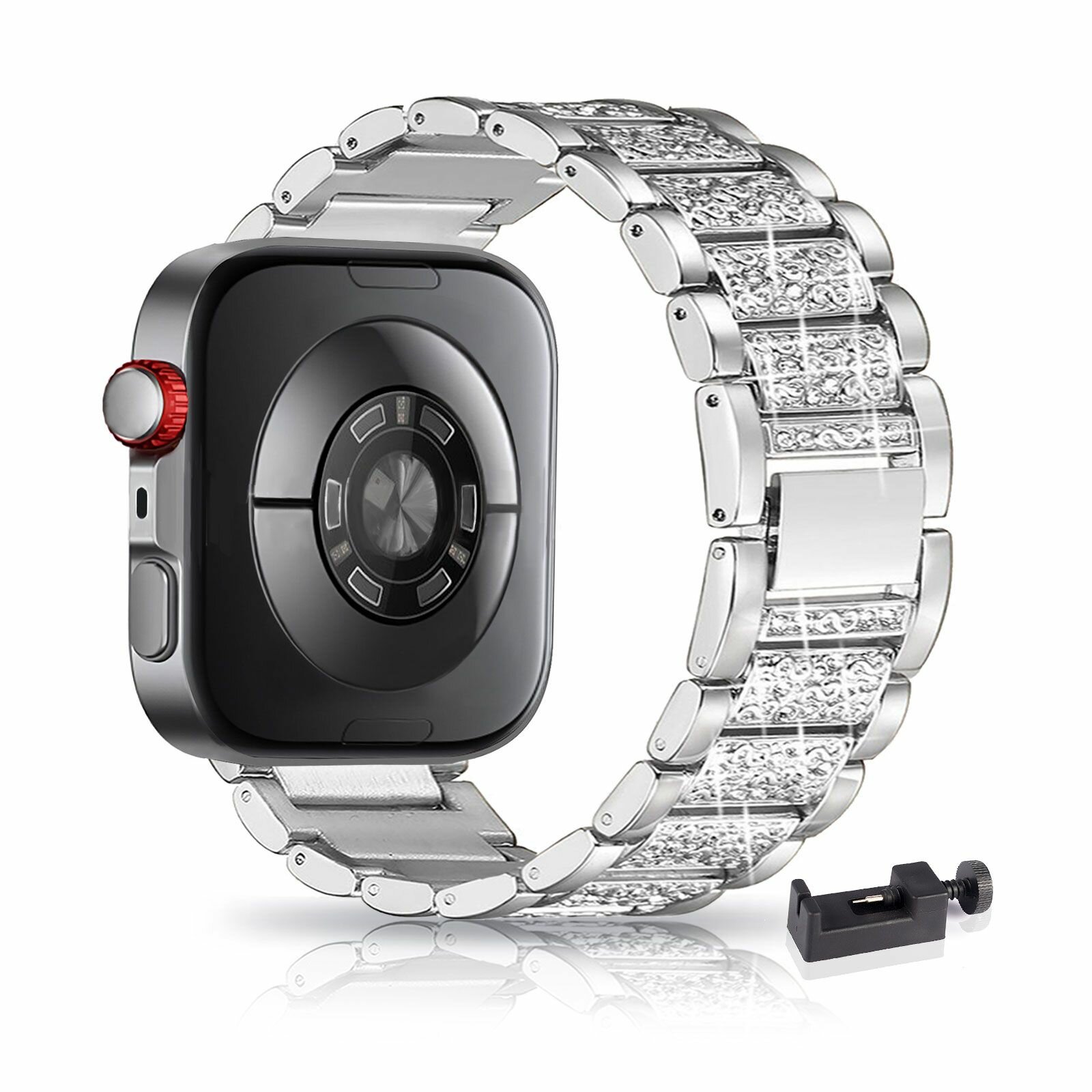 Металлический стразами Ремешок для Huawei Watch Fit 5/Fit 5 Pro/Fit 4/Fit 4 Pro/Fit 3 с складной застежкой из нержавеющей Браслет со стразами для умных часов складная застежка нержавеющая сталь