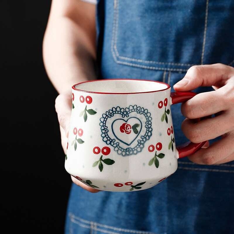 Черничная керамическая кружка для кофе, чая или воды — идеальна для дома, офиса и пар — 11 унций, 300 мл