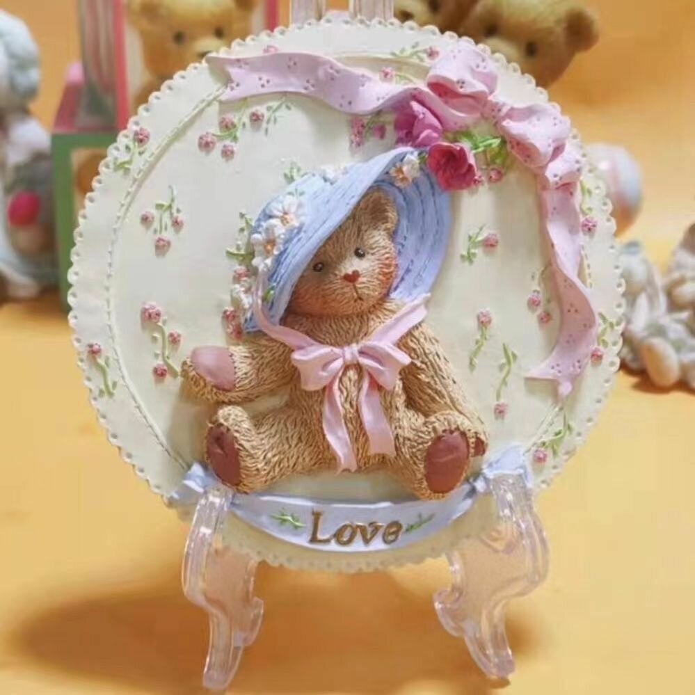 Zhen Ai Bear 7 3D DIY незакрашенная гипсовая фигурка белая основа для детского рисования идеально подходит для