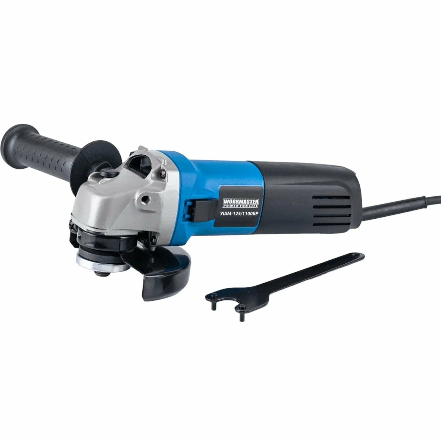 Шлифмашина угловая Workmaster УШМ-125/1100БР, 1100 Вт, 11 000 об/мин, плавный пуск, синий/черный