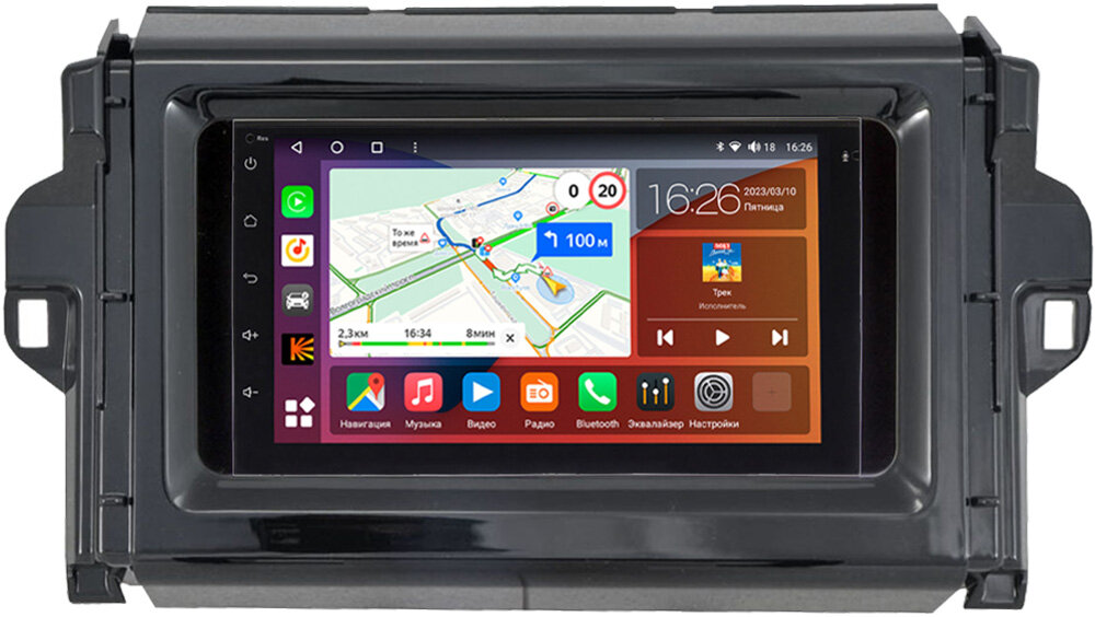 Штатная магнитола Toyota Fortuner 2 2015-2026 Canbox H-Line 4617-RP-11-600-450 Android 10 (4G-SIM, 4/64, DSP, QLed)