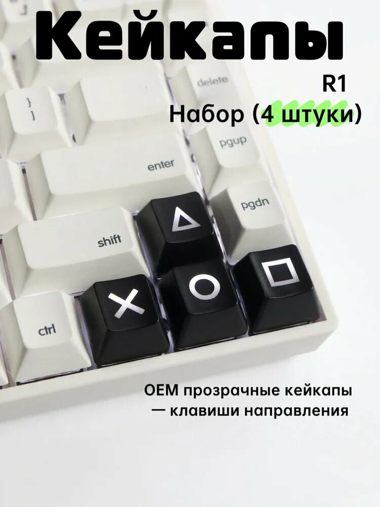 Кейкапы, r1 Тема PlayStation(Черный)
