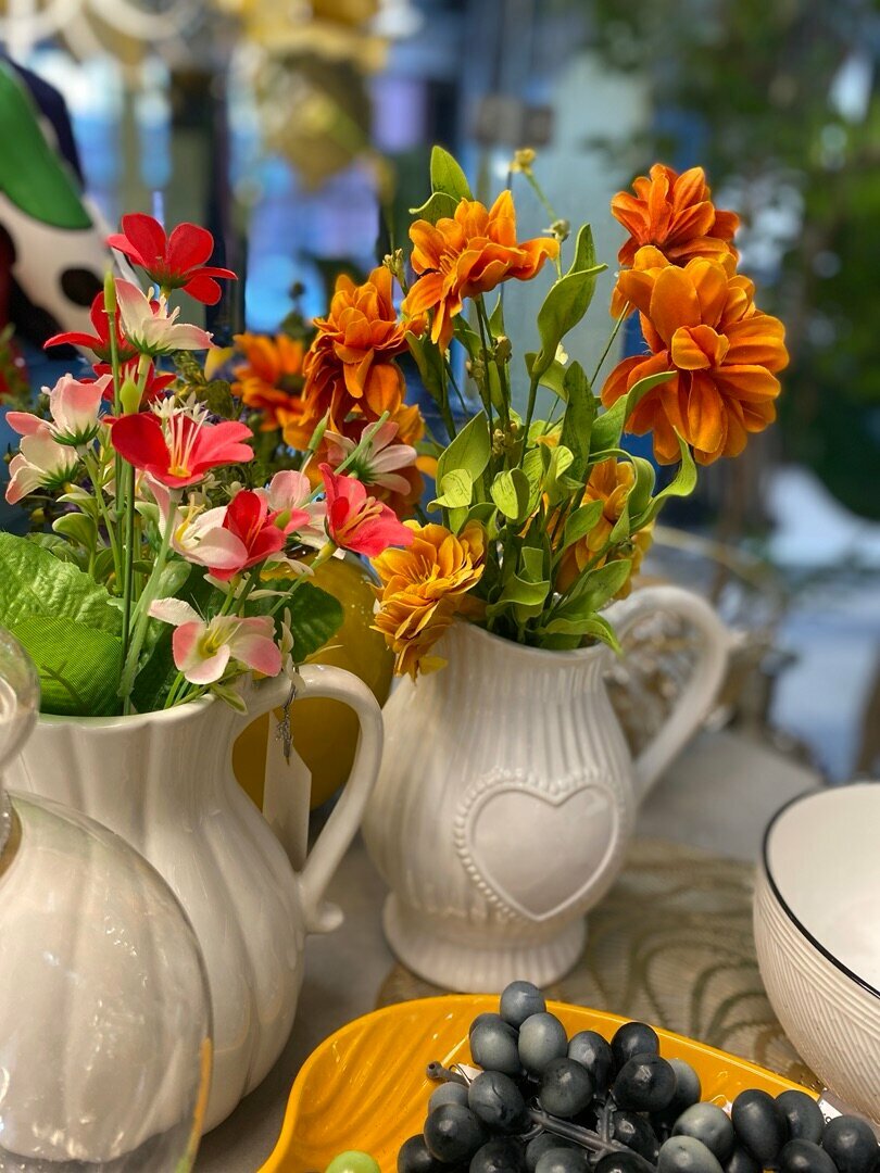 Цветы декоративные букет оранжевый Casaentera 41 см CE09-KH-27735