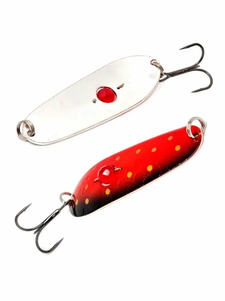 Блесна колеблющаяся (колебалка) Kuusamo Rasanen 70мм, 20гр. с бусиной#BL/FR/G-S, UV